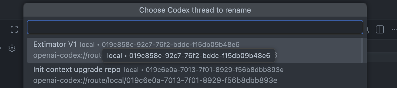 Codex Thread Renamer Patcher for VS Code | Document Hub | The Boring Cat